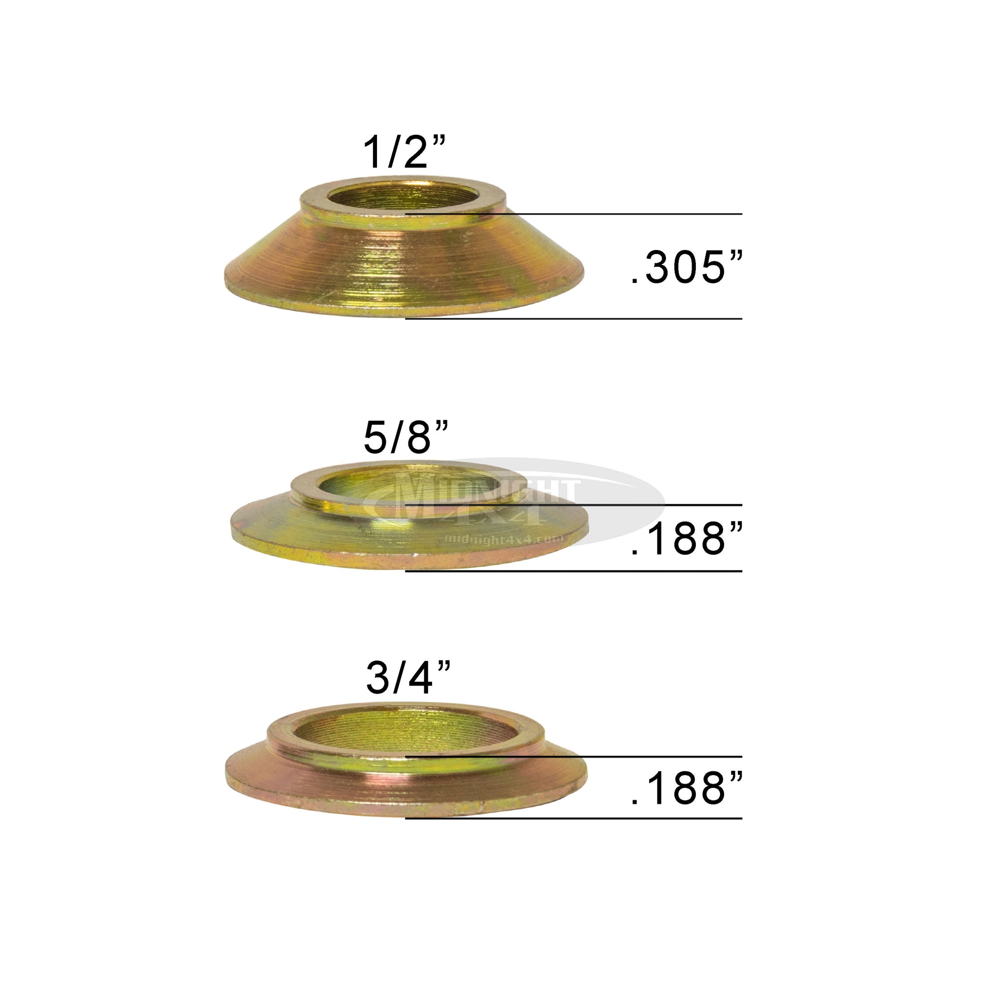 Narrow Heim Spacers - Zinc Plated – Midnight 4x4